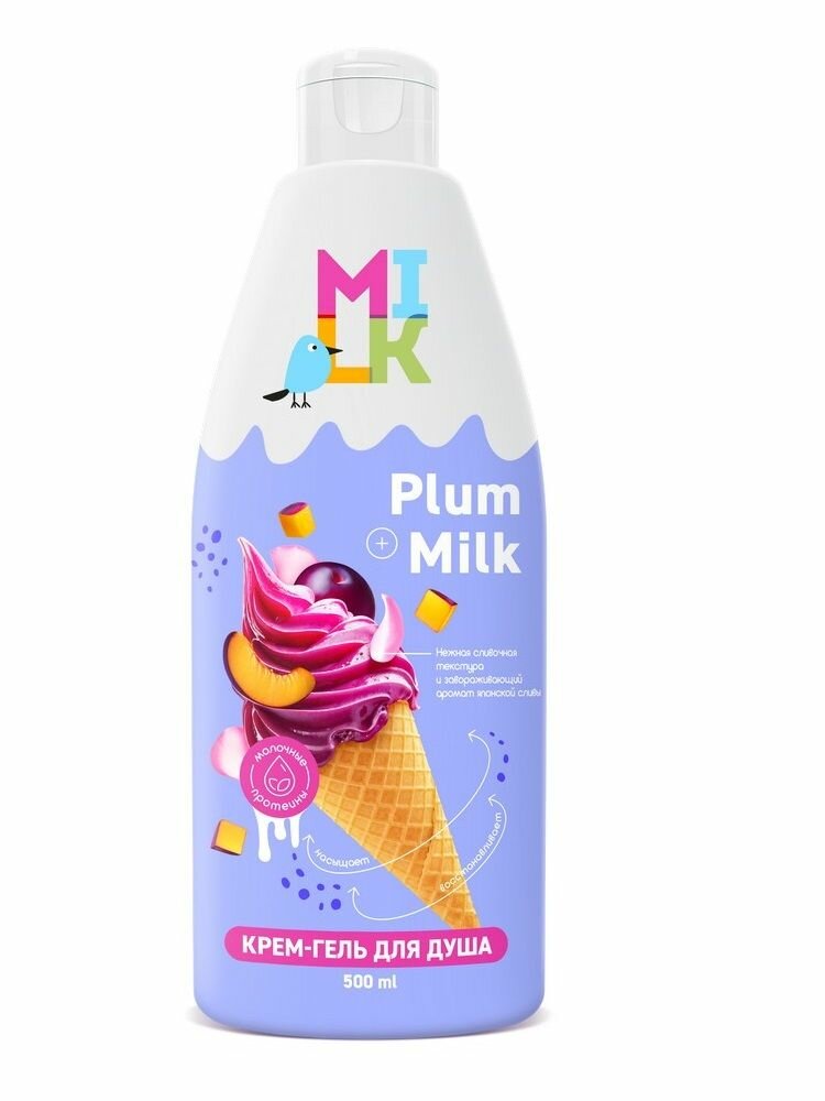 Крем-гель для душа Milk Японская слива+Молоко, 500 мл