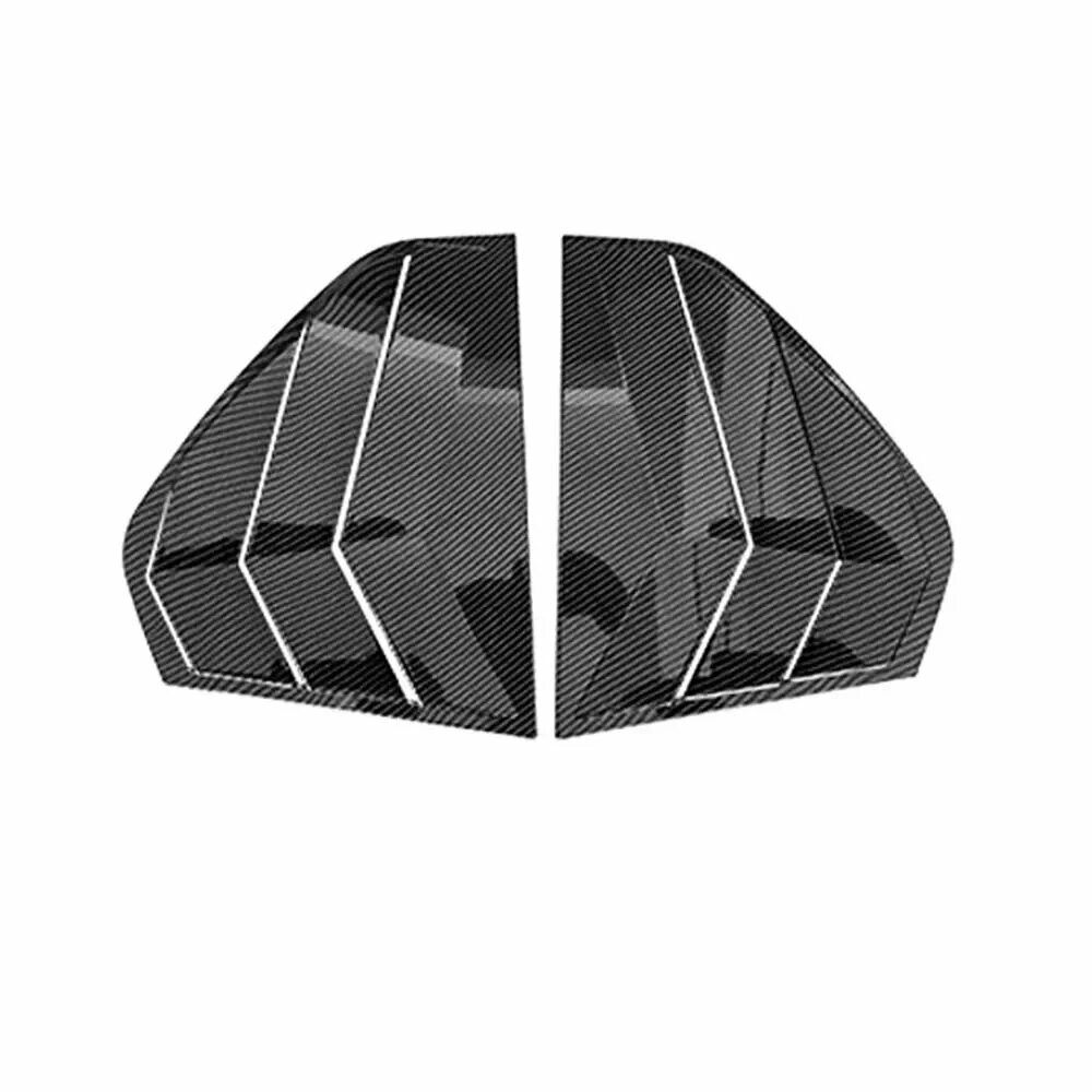 Для VW Golf MK8 2020-2023 Автомобильный задний жалюзийный окно четверть боковая крышка затвора отделка наклейка на вентиляционное отверстие Совок ABS углеродное волокно черный авто Carbon