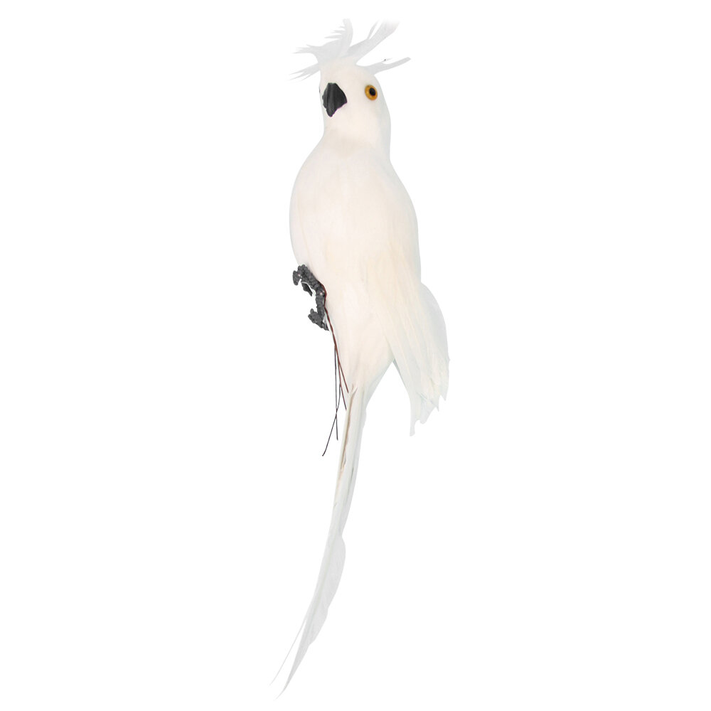 Искусственная настенная скульптура попугая, декоративный имитационный пенопластовый попугай, домашний декор, поделки, украшение для сада и деревьев на открытом воздухе — 35 см (13,8 дюйма).