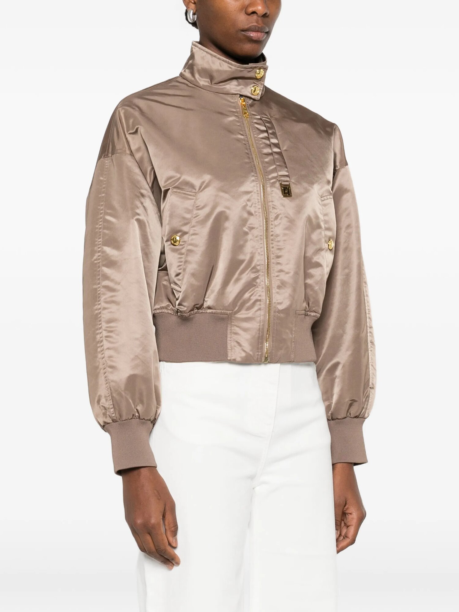 Куртка Elisabetta Franchi Zip-up bomber jacket, размер 44, разноцветный — фото 1
