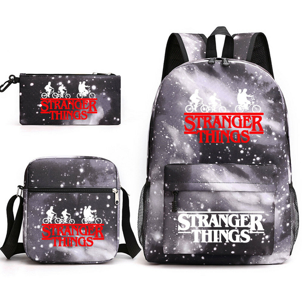 Набор Рюкзак Странные Истории(Stranger Things) Оксин 420D + Пенал + Мессенджер, Для Подростков, 5 Цветов, На Заказ