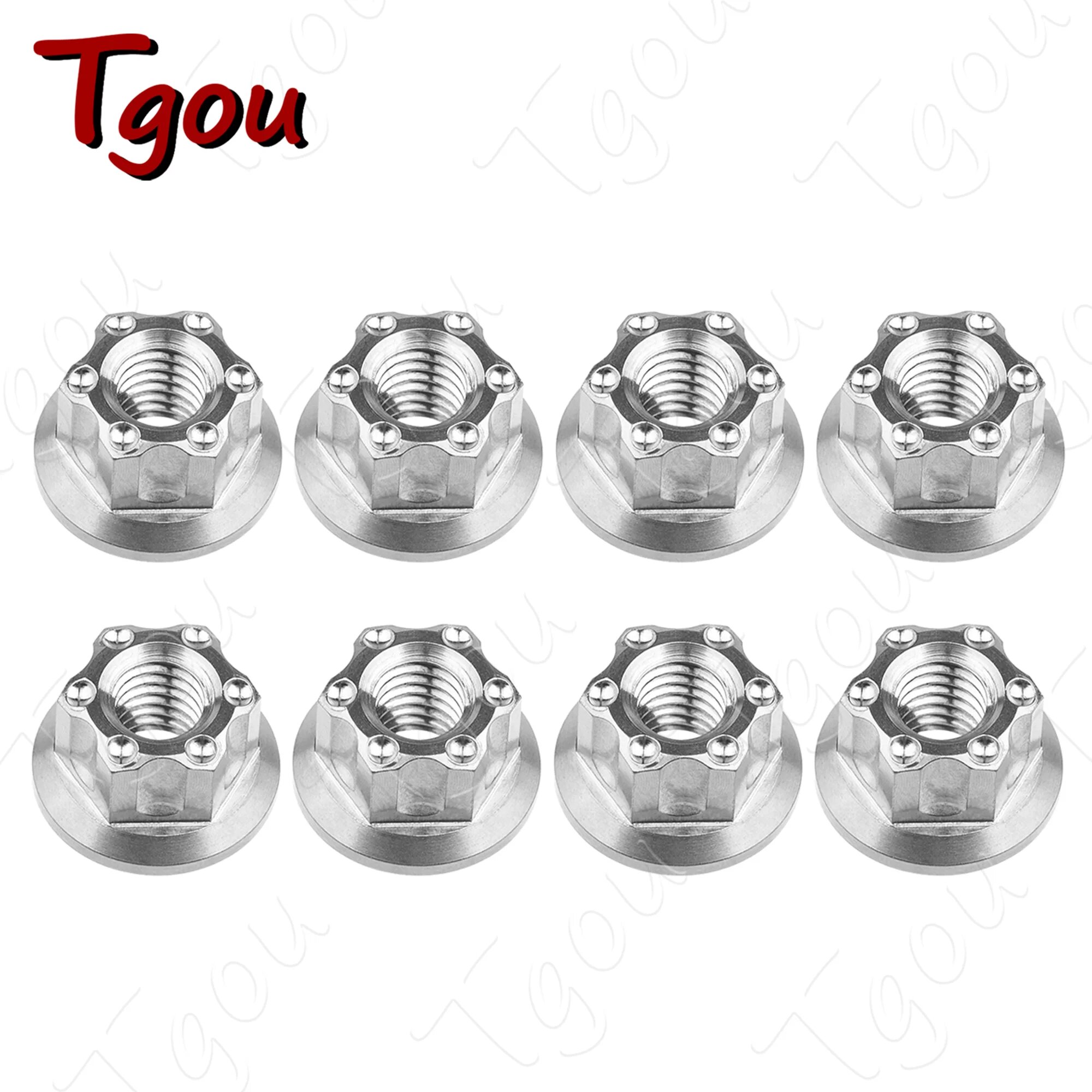 Титановые фланцевые гайки Tgou M6 M8 M10 M12 M14 M16 8 шт. M8 Pitch 1.25, Titanium