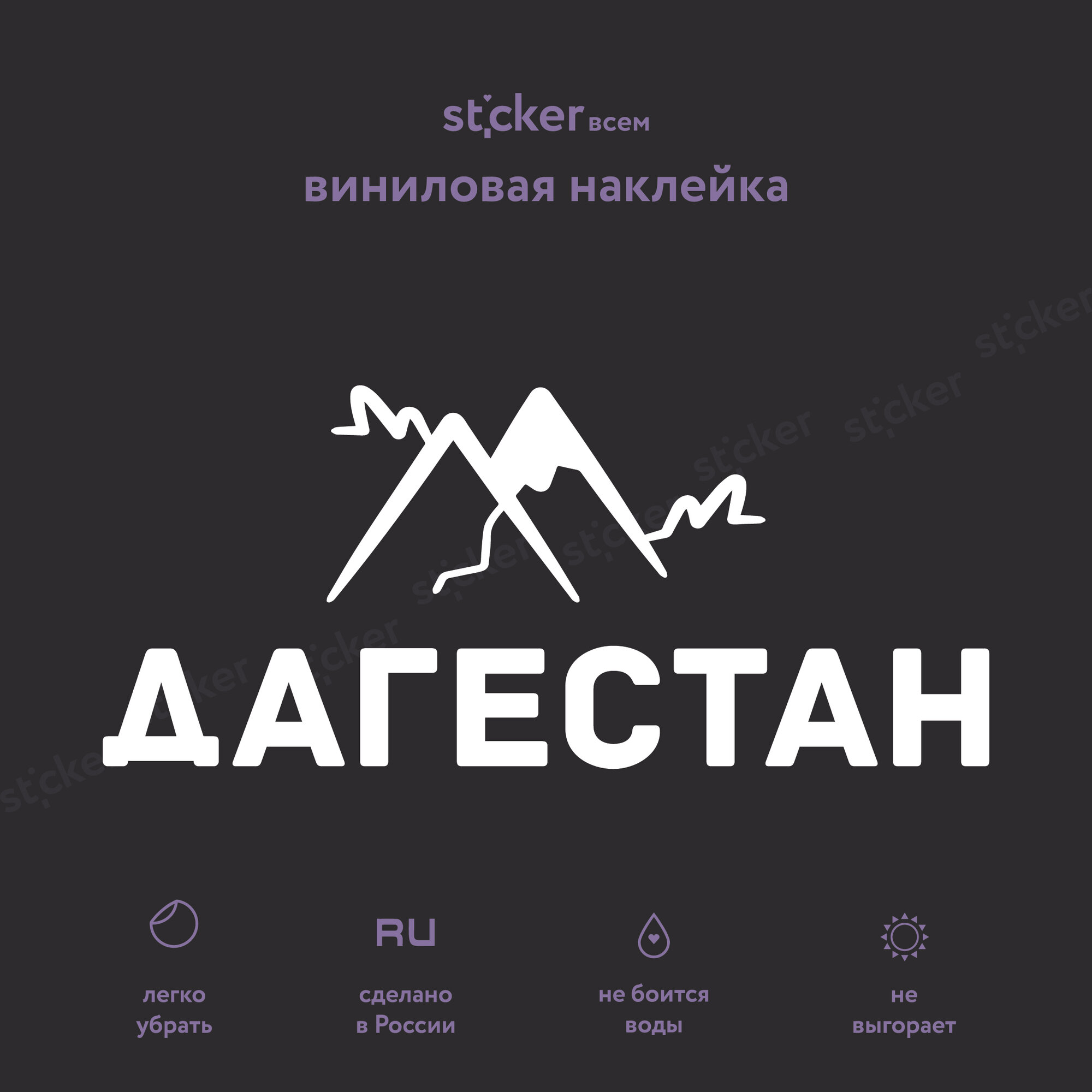 Наклейка "Дагестан / Республика Дагестан / 5 регион" 20х9 см