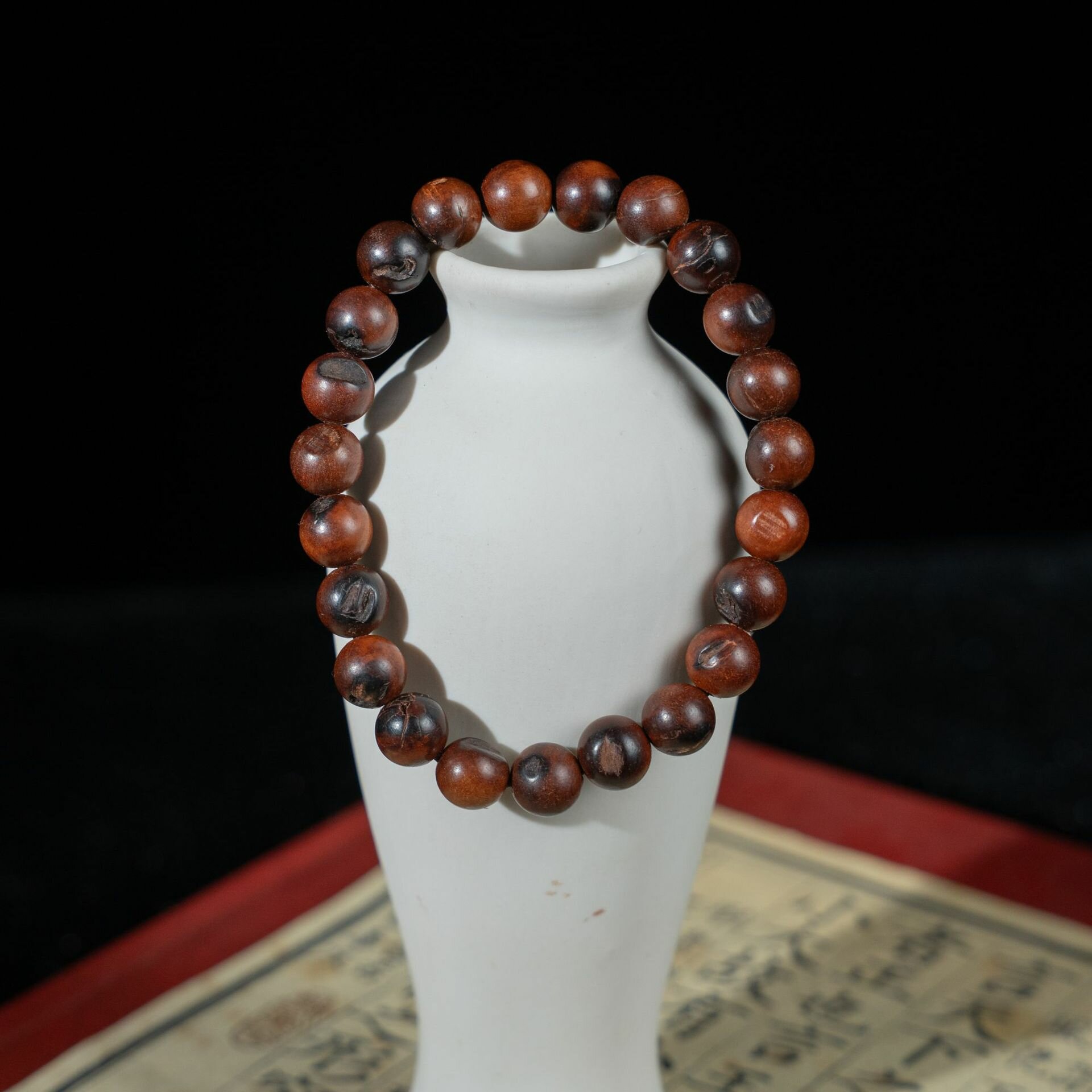 【Для детей и женщин】Браслет из дерева молнии малого размера 0.8 мм, бусины Будды, браслет с одной петлей, аутентичный, каждая бусина молния