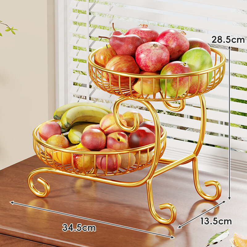 Фруктовая тарелка для гостиной, домашняя легкая роскошь, высококачественная многослойная корзина для хранения фруктов, железная художественная стойка для хранения, тарелка для конфет и закусок
