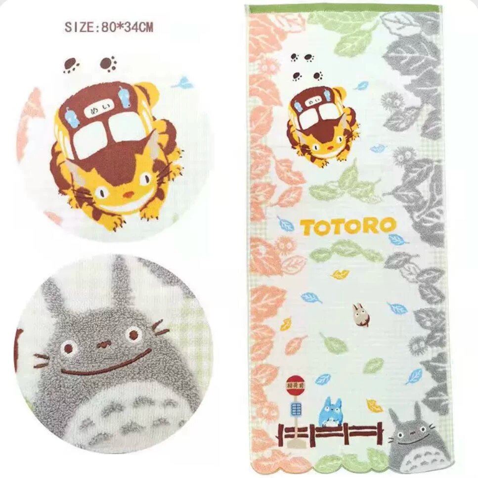 Японское оригинальное хлопковое полотенце с вышивкой Doudou Dragon Totoro Jim Moomin Хаяо Миядзаки аниме полотенце с
