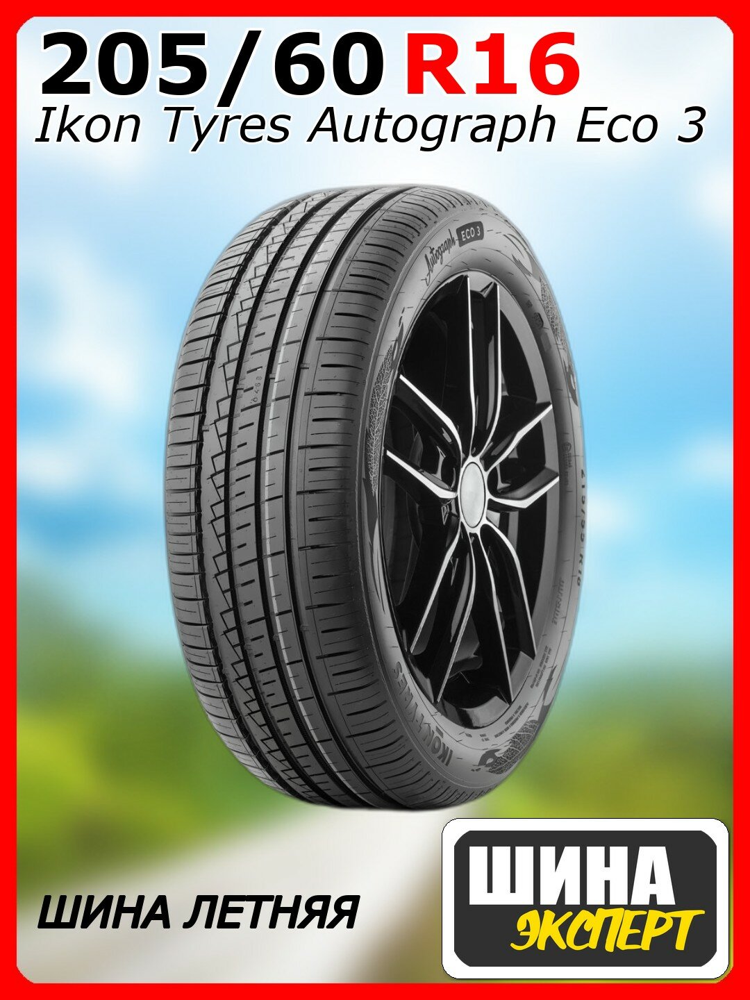 Шина летняя Ikon Tyres 205/60/16 V 96 Ikon Autograph Eco 3 XL для легковых автомобилей T731463