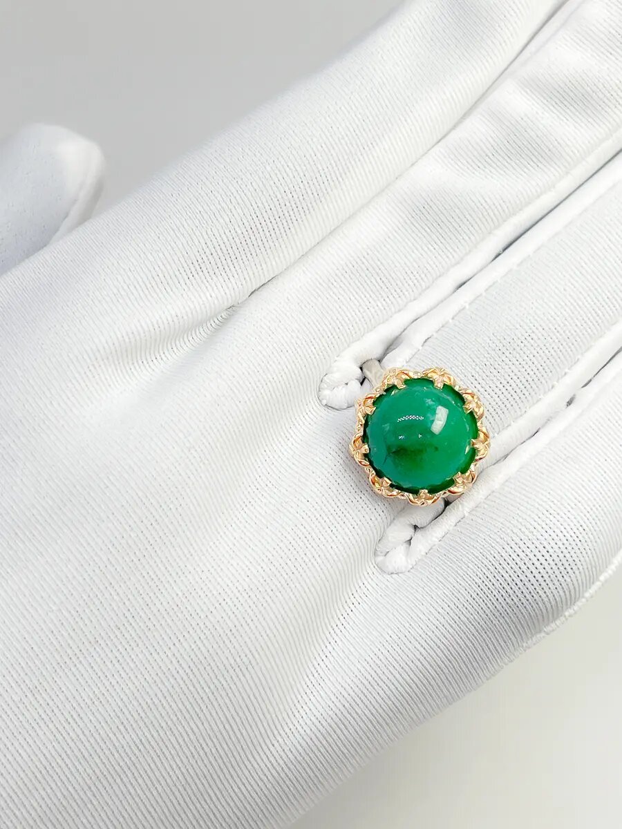 Кольцо, серебро, 925 проба, золочение, изумруд