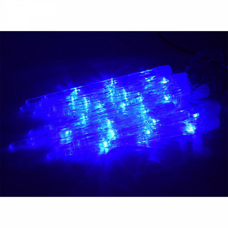 Гирлянда электрическая для дома фигурная 2,5м*20см 24LED "Сосулька" цвет синий (светлый провод) 8режимов арт.183-115