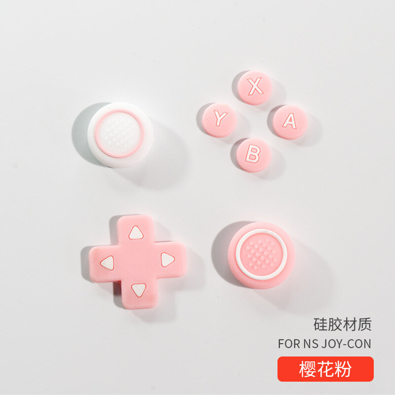 Силиконовые наклейки на кнопки Nintendo Switch/OLED, колпачки для джойстика NS, колпачки для перекрестных клавиш, аксессуары для игровой консоли