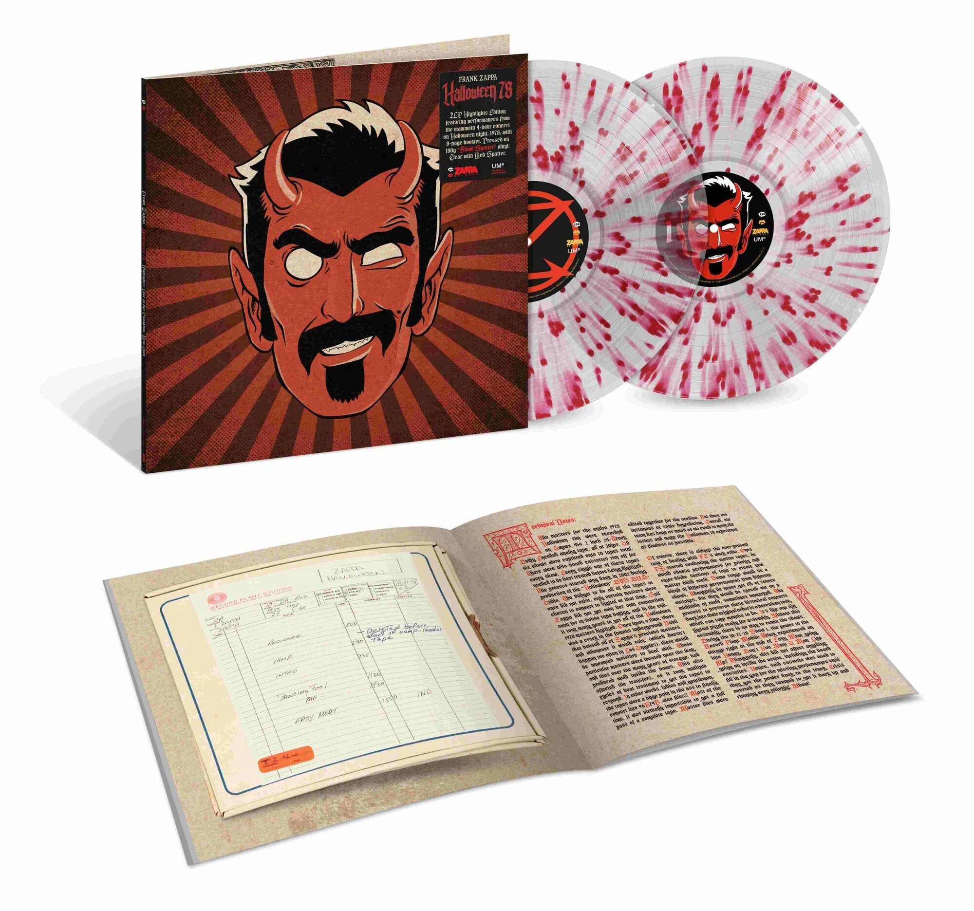 Виниловая пластинка Frank Zappa (1940-1993) - Halloween 78 (180g) (Highlights Edition) (Blood Splatter Vinyl) (1 LP)