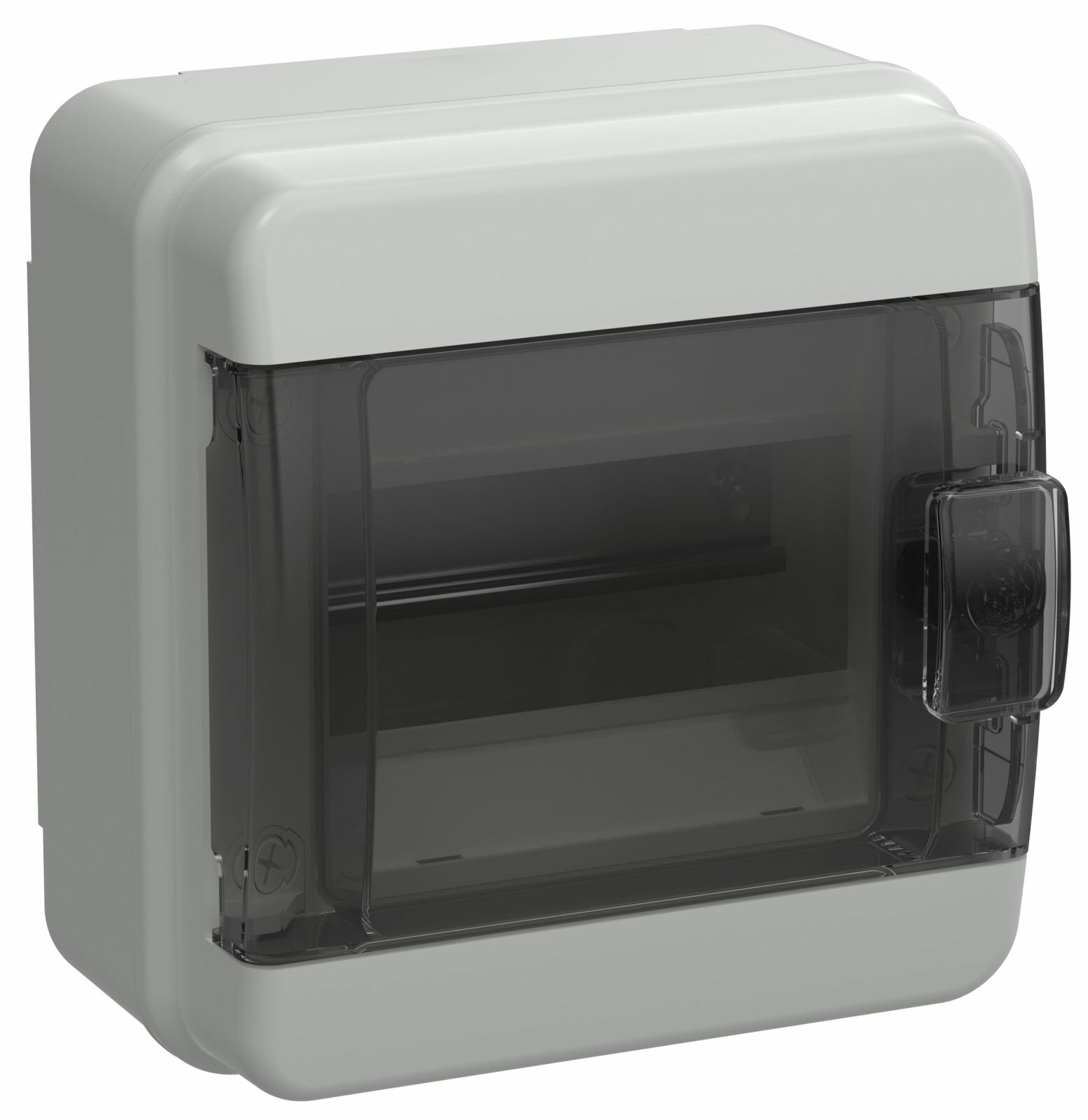 Щит монтажный IEK навесной, на 6 модулей, степень защиты IP65, дверь черная прозрачная