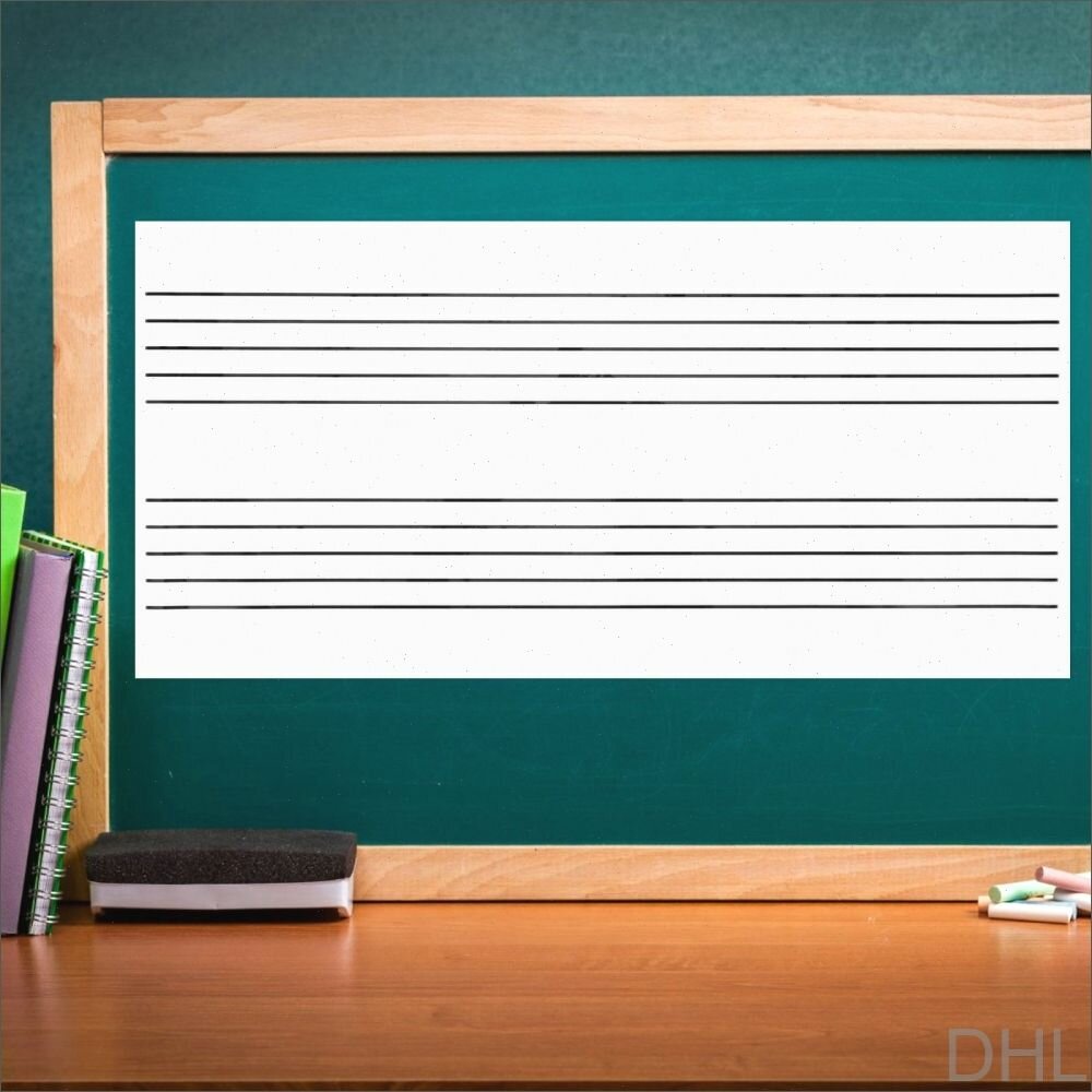Магнитная Доска Для Музыкального Класса Переносная И_REUSEABLE С Линиями Нотного Грифа 60.00X30.00X0.10Cm