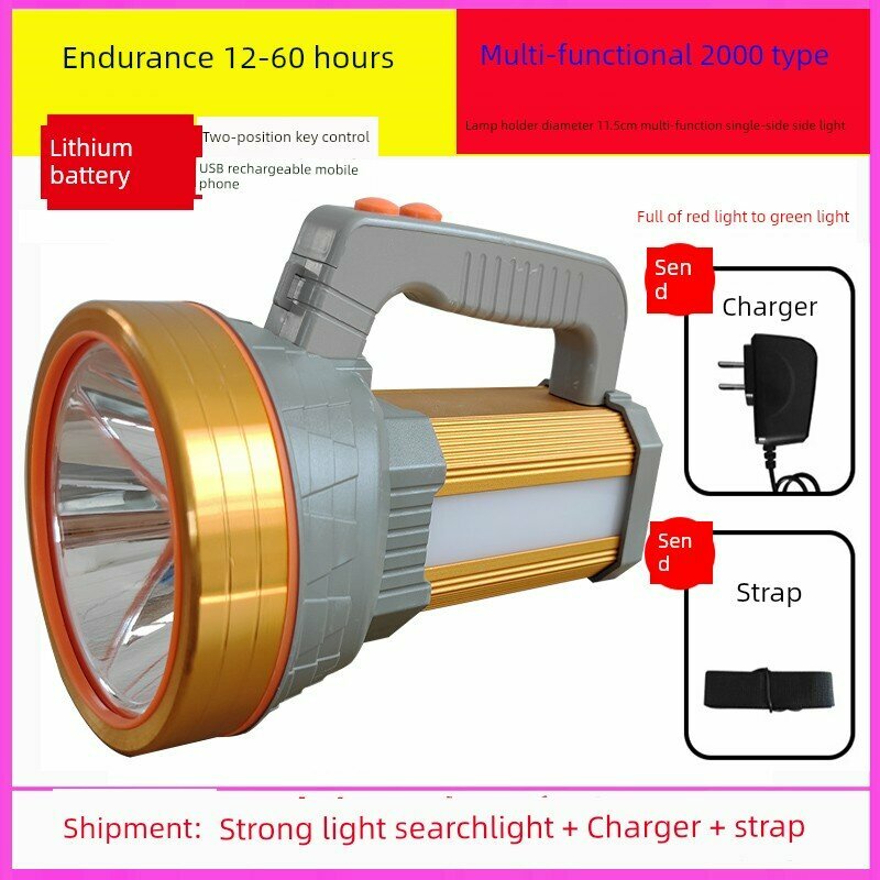 Суперяркий фонарь, сверхъяркий, дальнобойный, для использования на открытом воздухе, долговечный, перезаряжаемый,