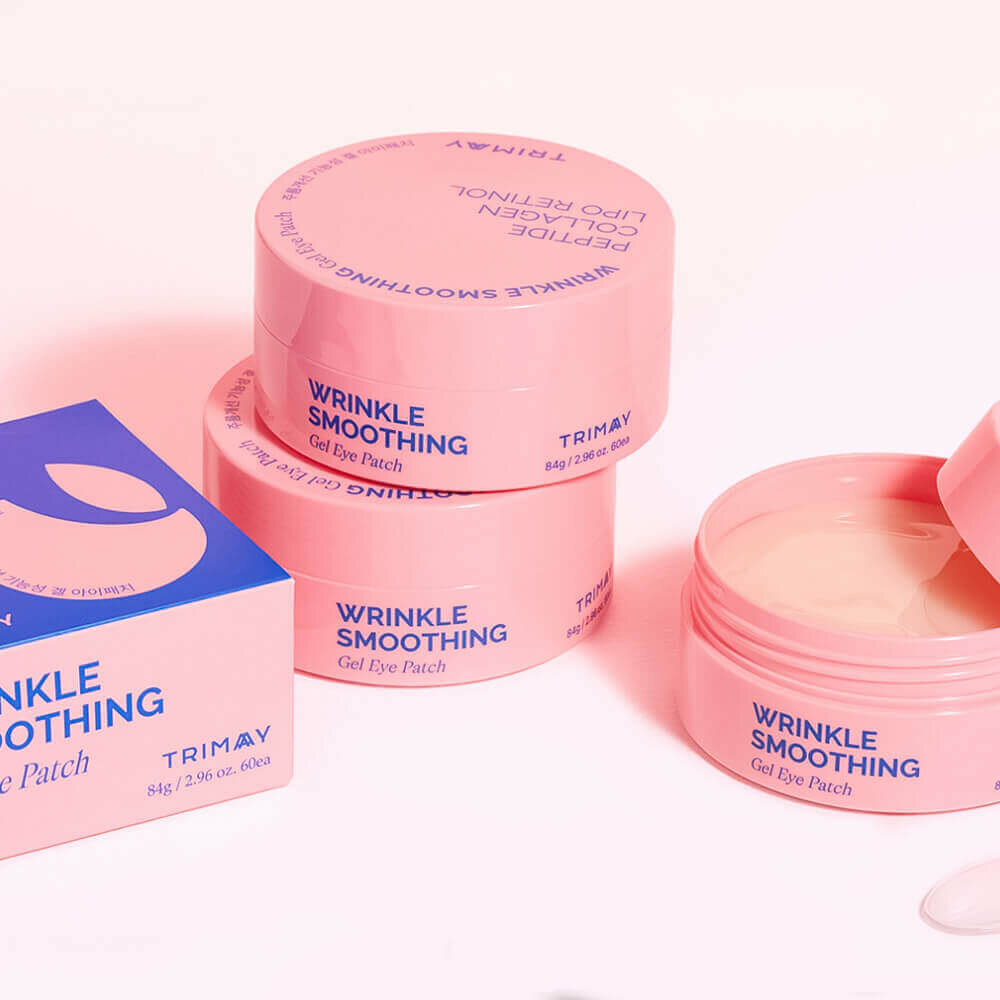 Патчи для глаз с ретинолом, антивозрастные TRIMAY (pink) Wrinkle Smoothing Gel Eye Patch