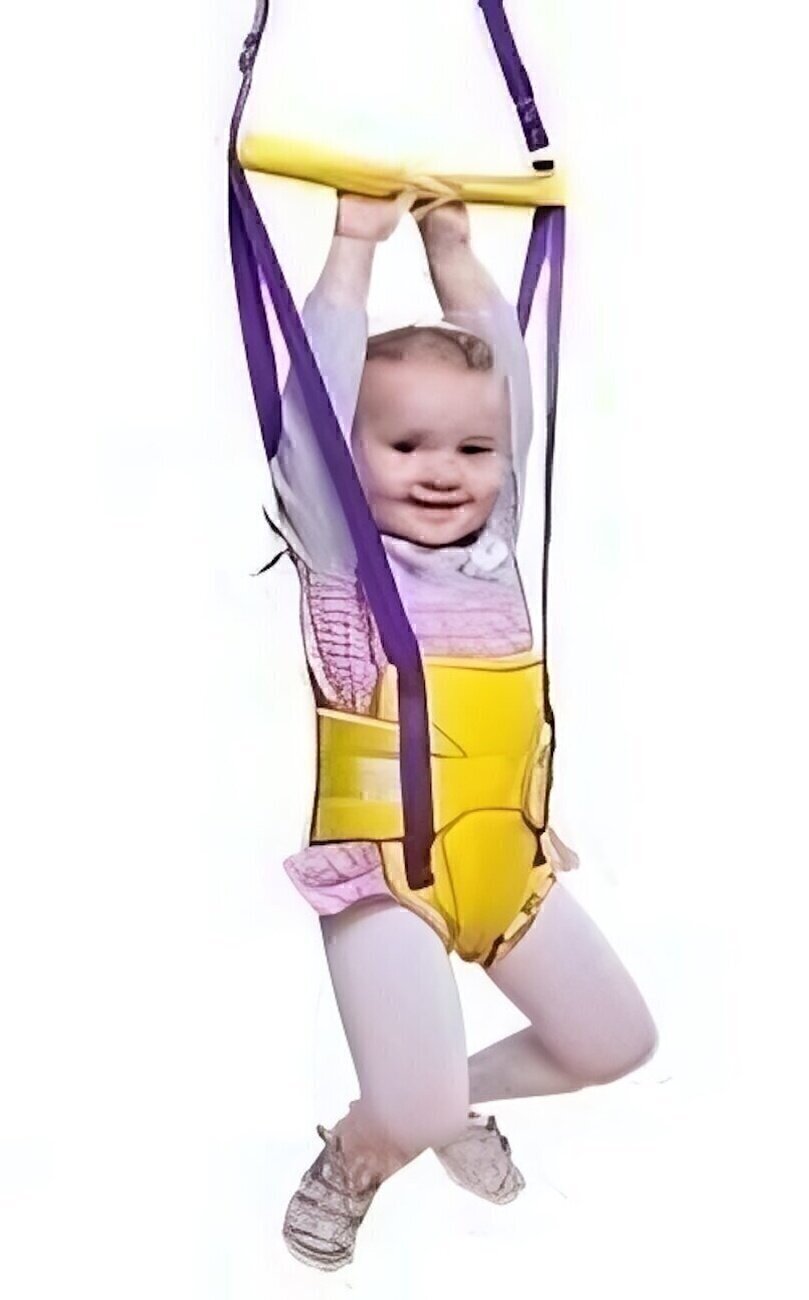 Прыгунки 2 в 1 BabyBUM, желтые, с мягким каркасом, для детей 6-24 мес.