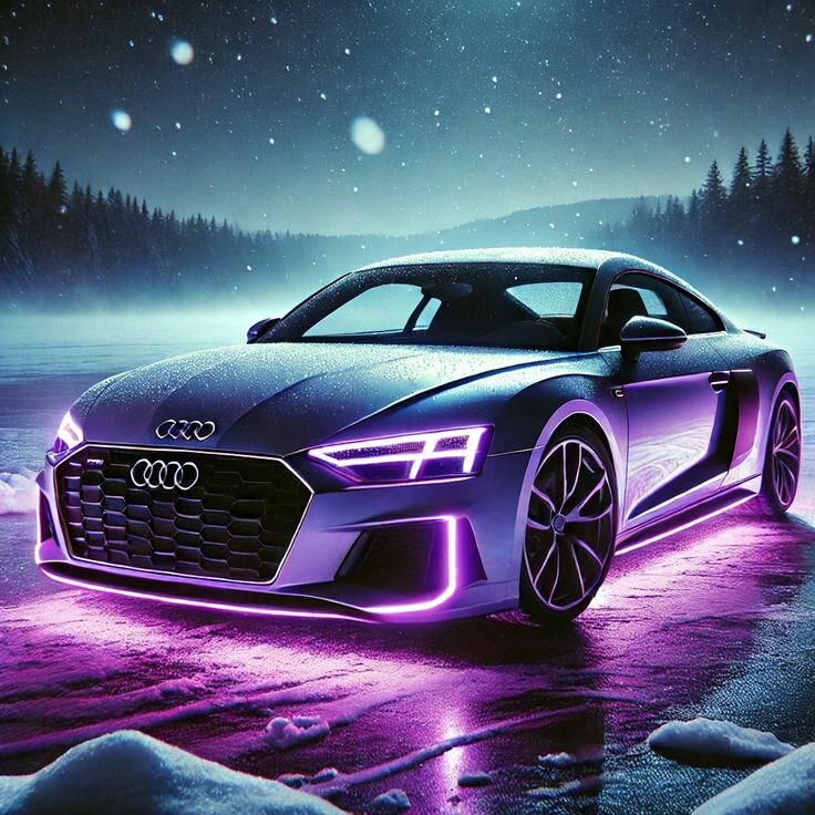 Алмазная живопись "Автомобиль Audi", 5D, круглая, 40x50 см. Произведено компанией Brose Art.