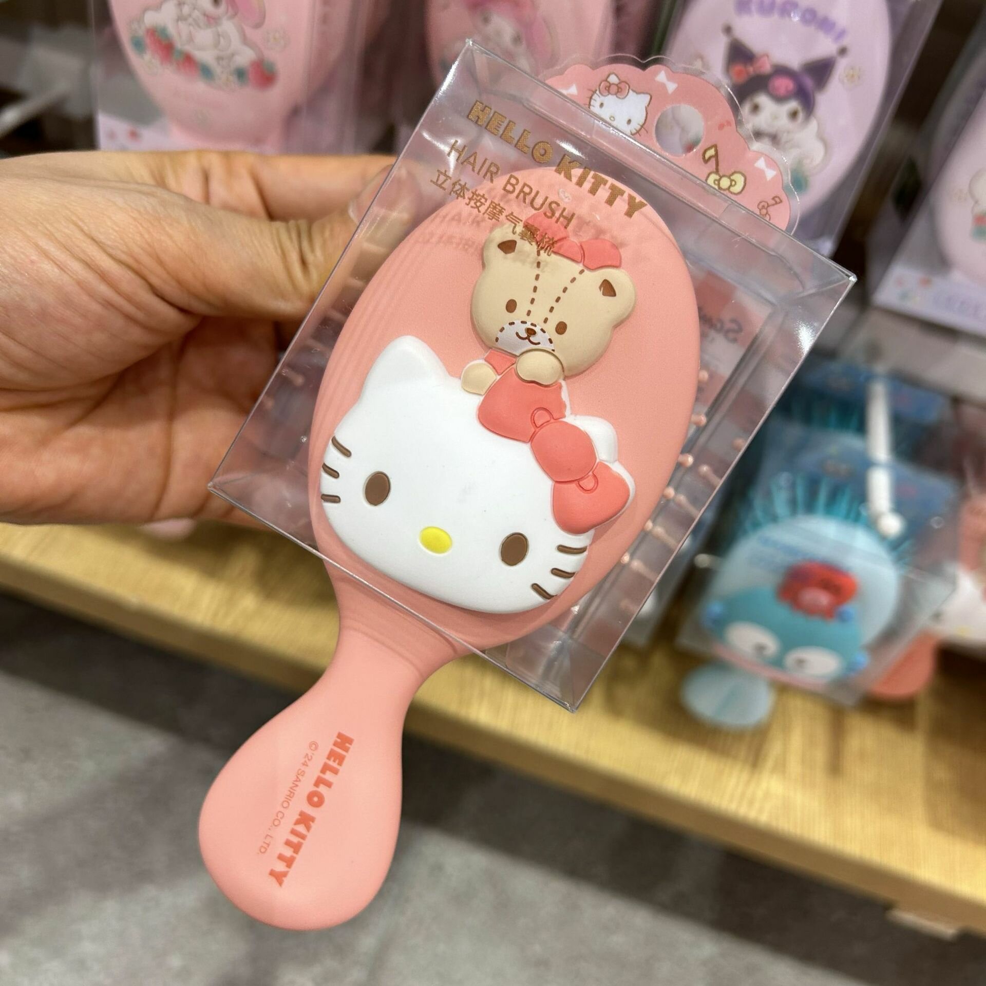 Портативная расческа MINISO Sanrio для женщин, 3D массажная подушка, воздушная подушка