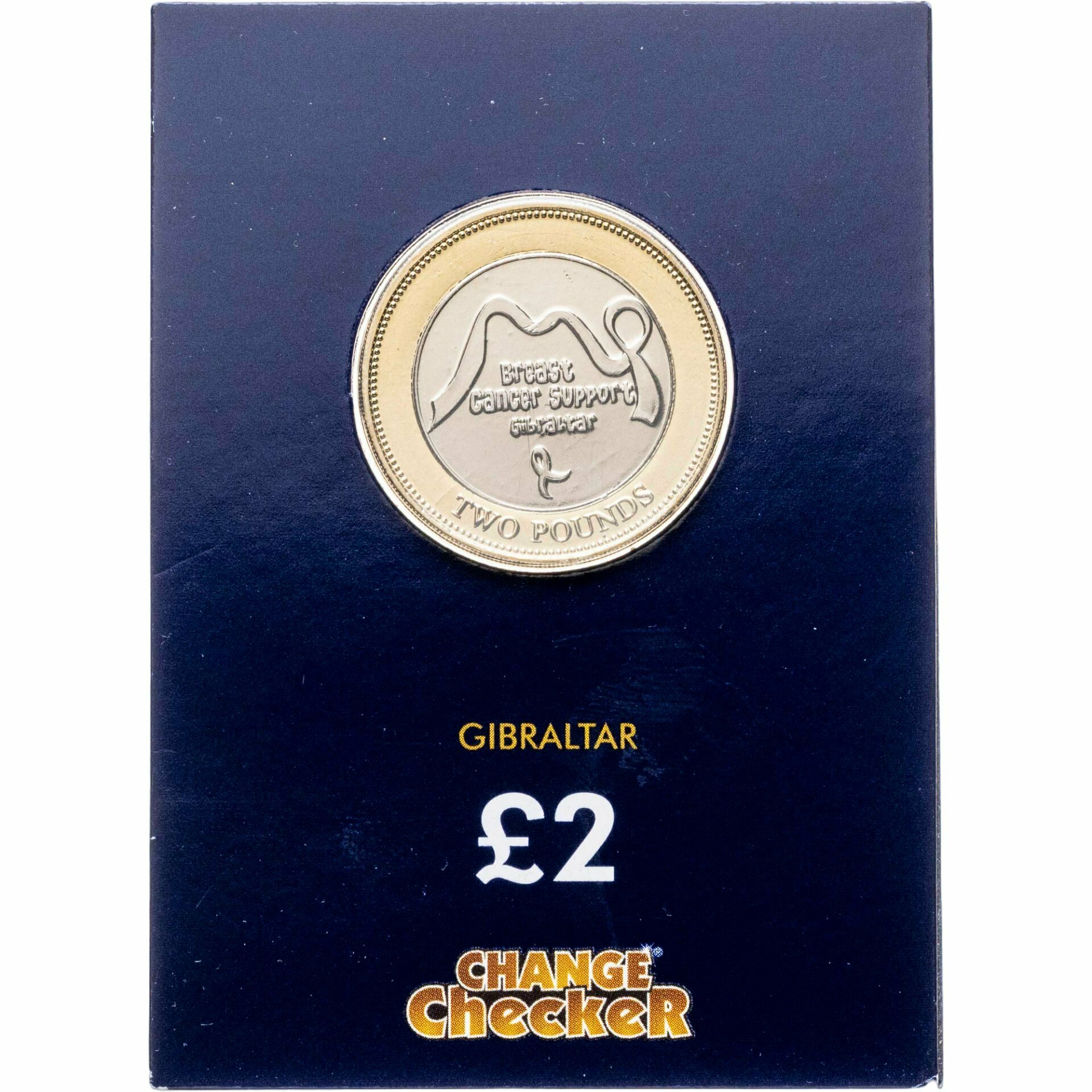 Гибралтар 2 фунта 2019 "Всемирный День борьбы против рака молочной железы" в буклете, Биметалл, в сохранности BUNC