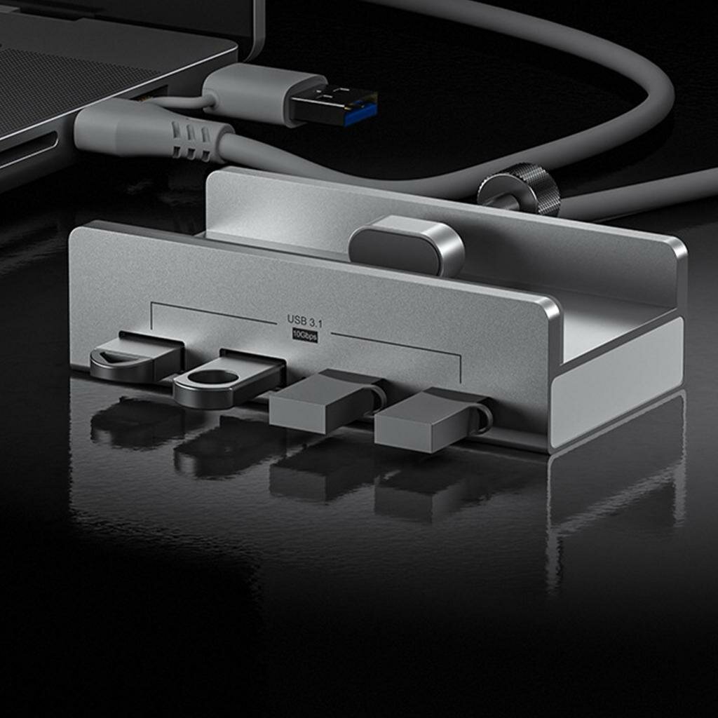 Алюминиевый USB-хаб Type-C с держателем — фото 1