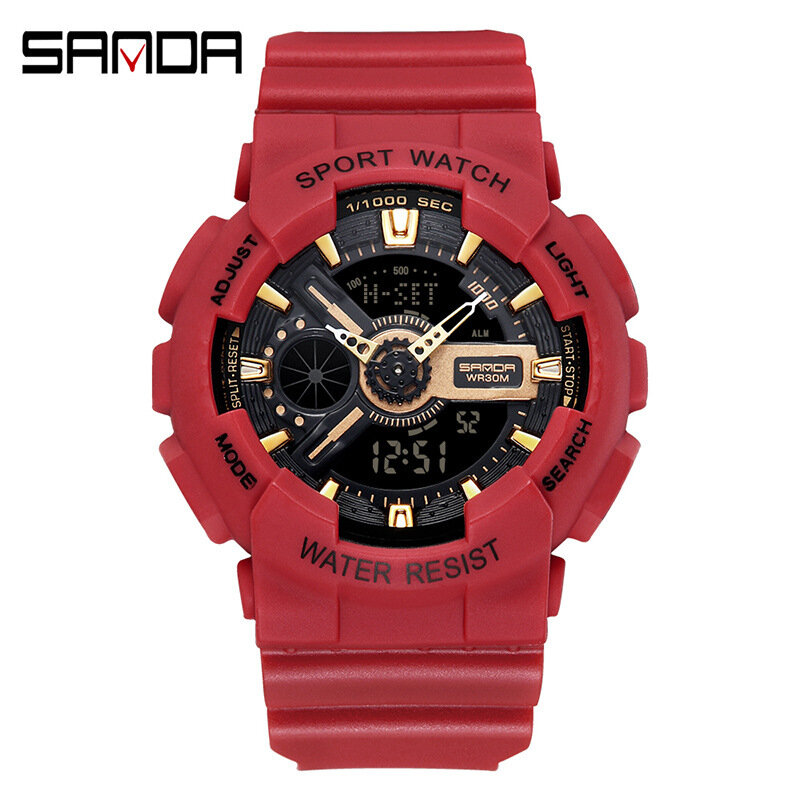 Санда Корейская модная тенденция Микро бизнес Светящийся Электронный Спортивный Тренд Студенческий Корейский Конфетный Детский Парный Часы