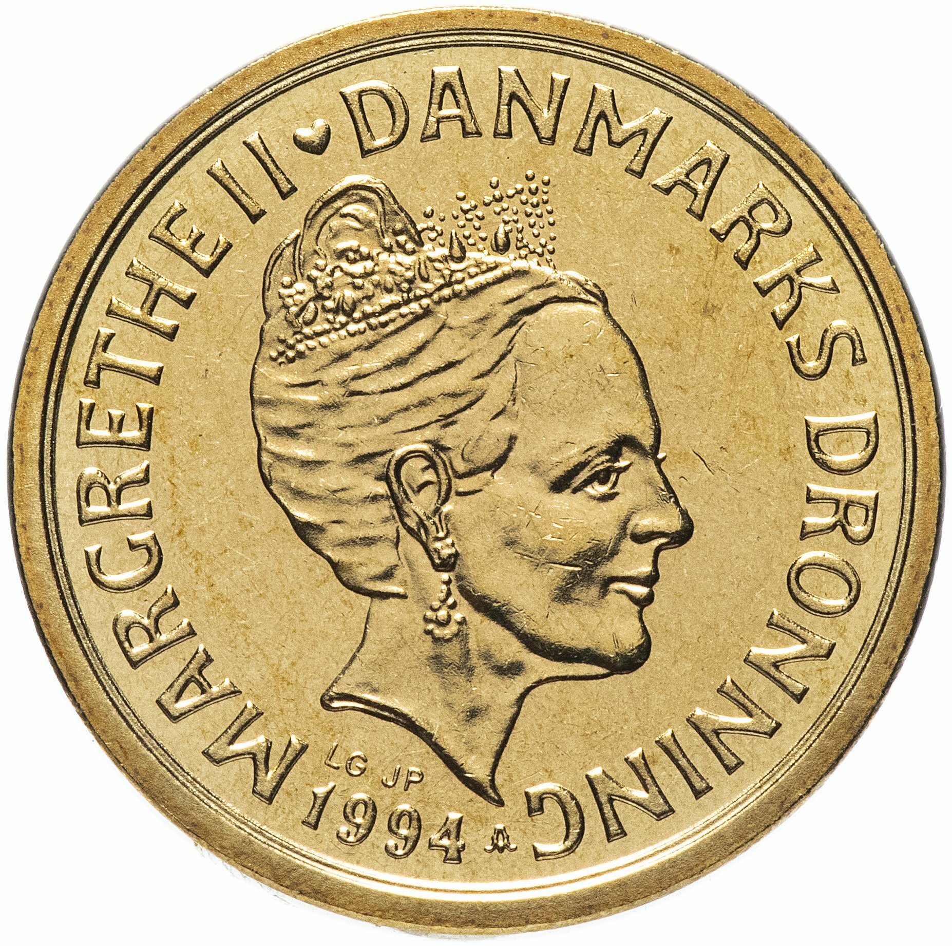 Дания 10 крон kroner 1994, Бронза, в сохранности UNC