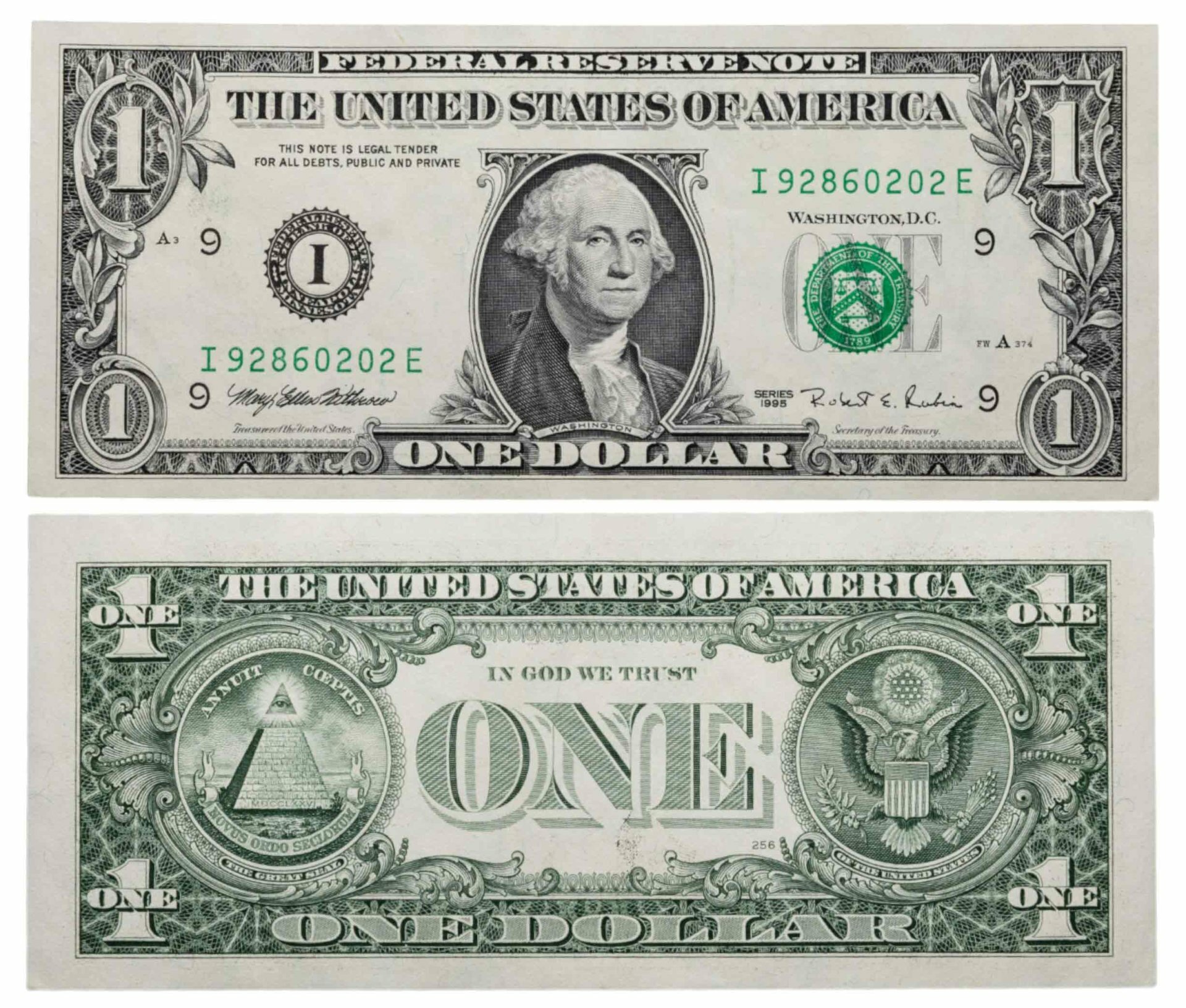 США 1 доллар 1995 Pick 496a I-Миннесота "FW" Fort Worth