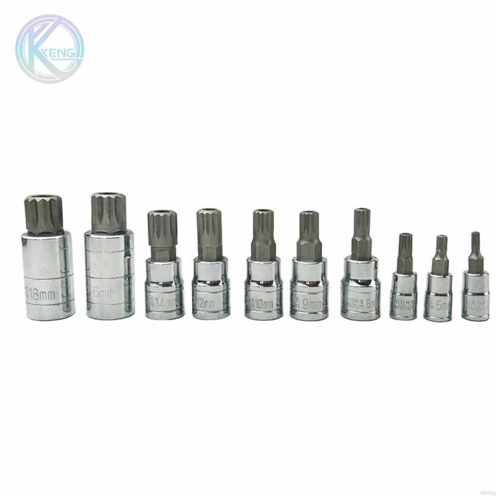 10 Шт. Набор торцевых долот с тройным квадратным шлицем XZN диаметром 12 мм, защищенный от несанкционированного доступа