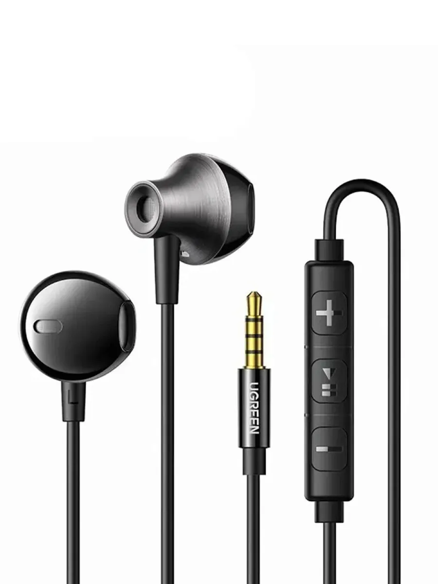 Наушники UGREEN EP106 (35755) Wired Earphones 3.5 mm Черный Mini jack 3.5 mm RU