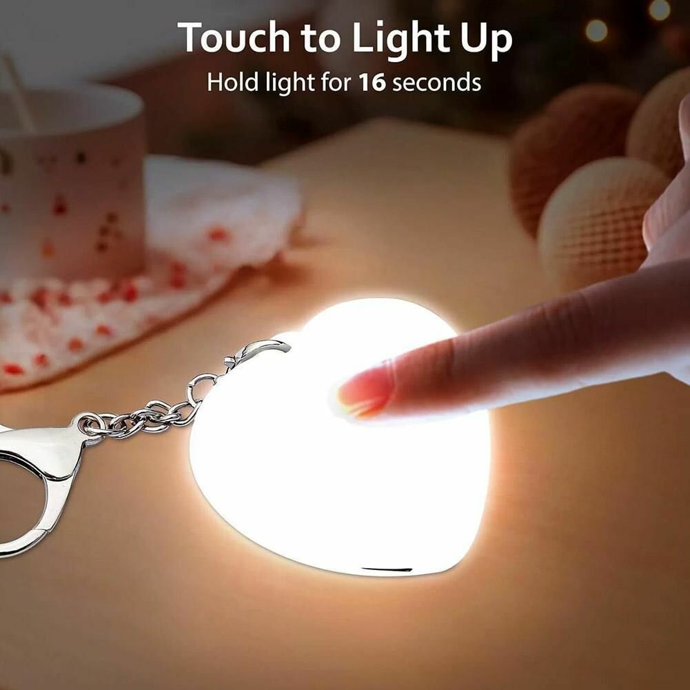 Светодиодный фонарик в форме сердца, сенсорное включение,