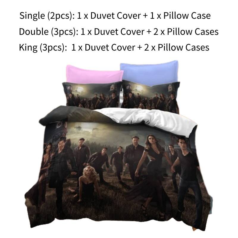 Постельное белье 3d vampire diary theme, стиль c, односпальное, 135 x 200 см
