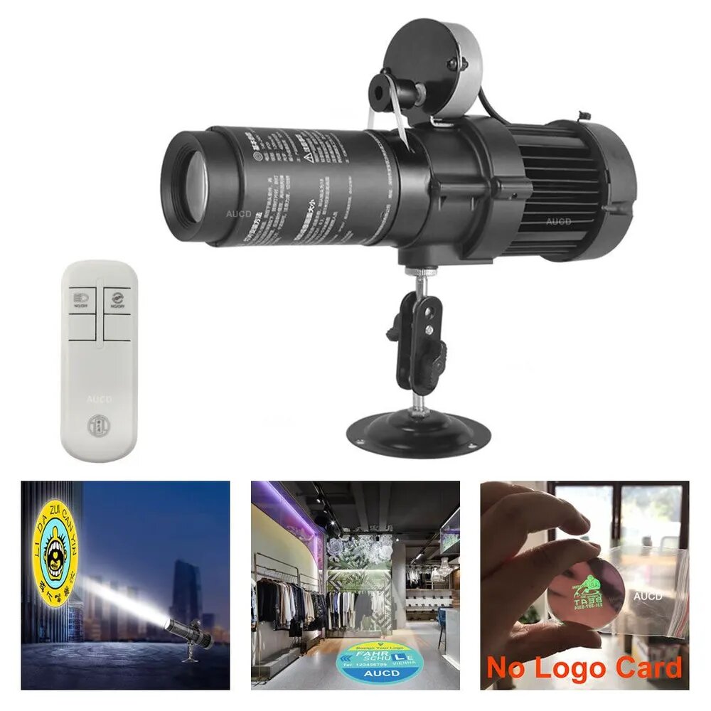 AUCD Гобо-проектор 20 Вт светодиодный Logo рекламный проектор с дистанционным дистанционным вращением для DJ - баров диско - клубов сценических шоу, черный