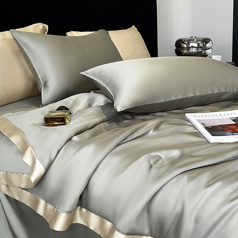 20% шелка тутового дерева, 100 штук, LF Lenzing Tencel, летний комплект из четырех предметов, прохладное летнее одеяло, летнее ледяное шелковое одеяло для кондиционера, стираемое