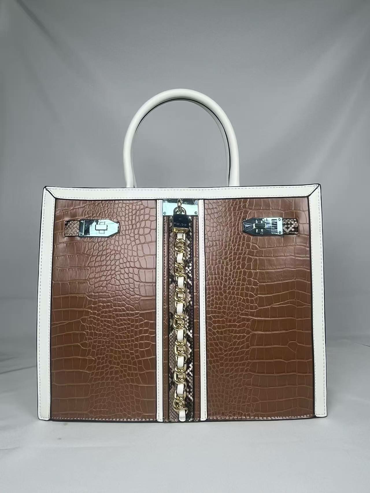 Женская сумка-тоут ALDO с цветными блоками, принт кожи питона, цепочка, простая городская мода, универсальная, большая вместимость, цветные блоки