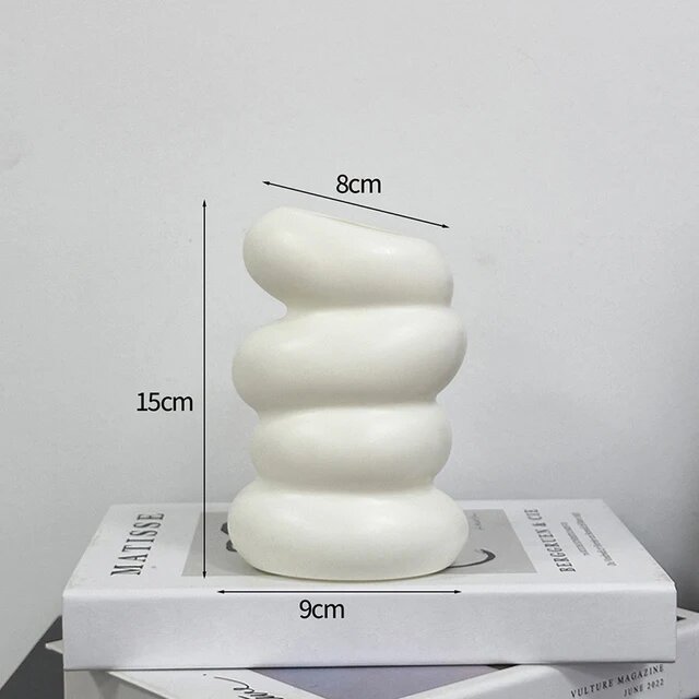 Ваза, напечатанная на 3D-принтере, современный пластиковый цветочный горшок, белая ваза для украшения дома, гостиной, офиса и рабочего стола.