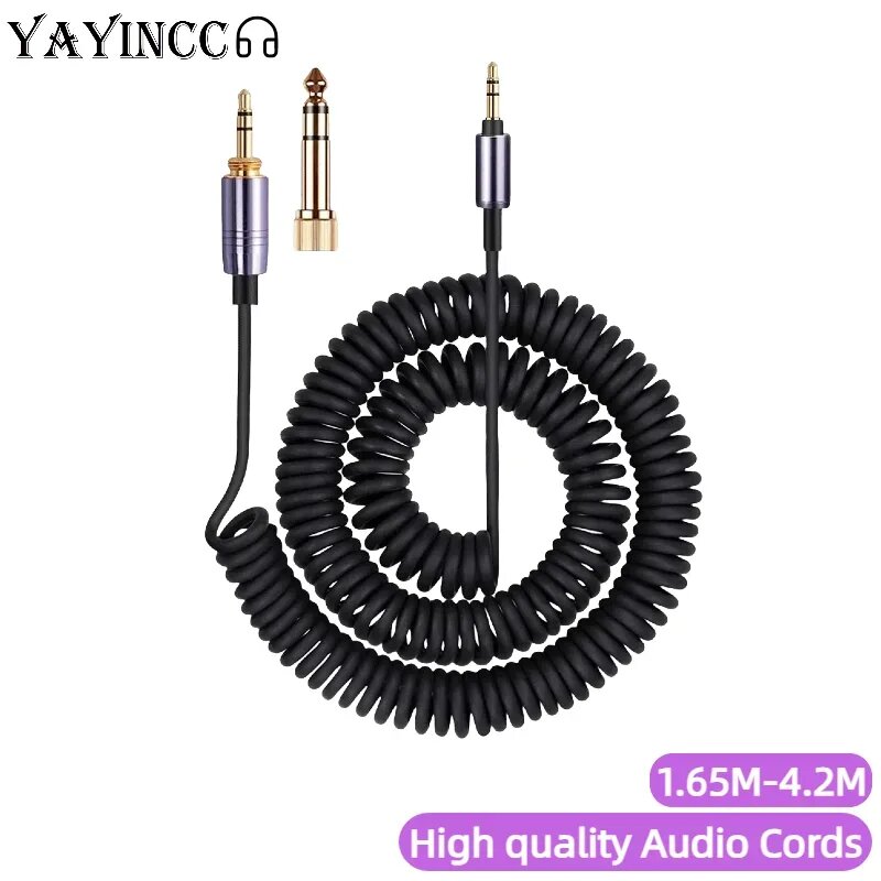 Сменный пружинный спиральный кабель 3,5 мм + 6,35 мм для Audio-Technica ATH-M50xBT2 M50xBT ATH-SR50BT