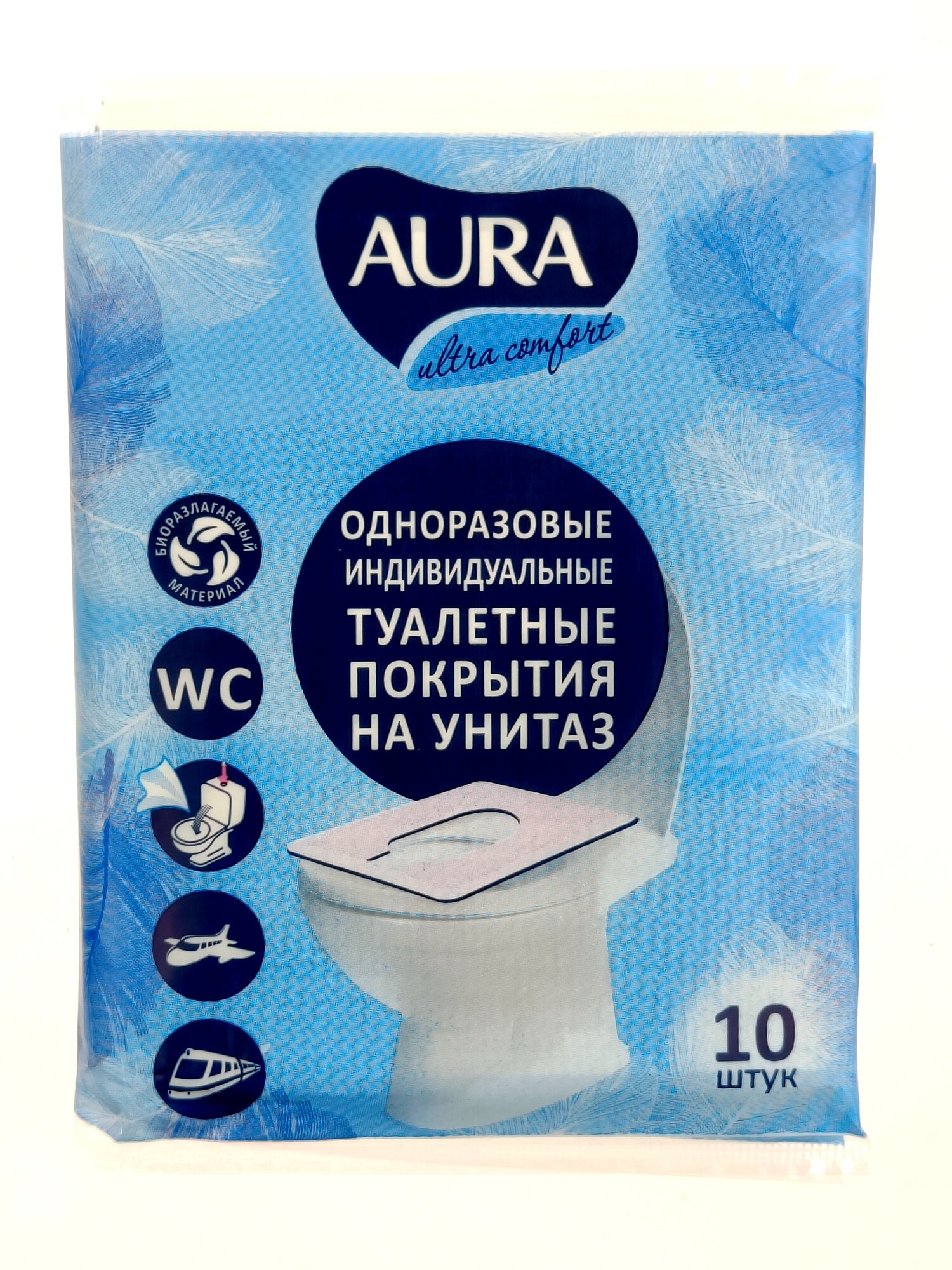 Покрытия на сиденье унитаза Aura, одноразовые, 10шт