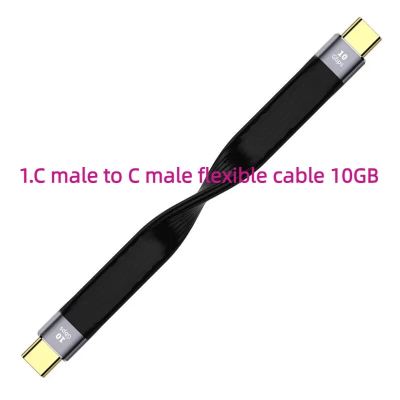Кабель для быстрой зарядки телефона, гибкий кабель для передачи данных Usb A 3,0-Type C папа-папа Usb 4,0, высокоскоростной зарядный кабель для передачи данных типа C, мягкий кабель для передачи данных 1. USB C M To USB C M