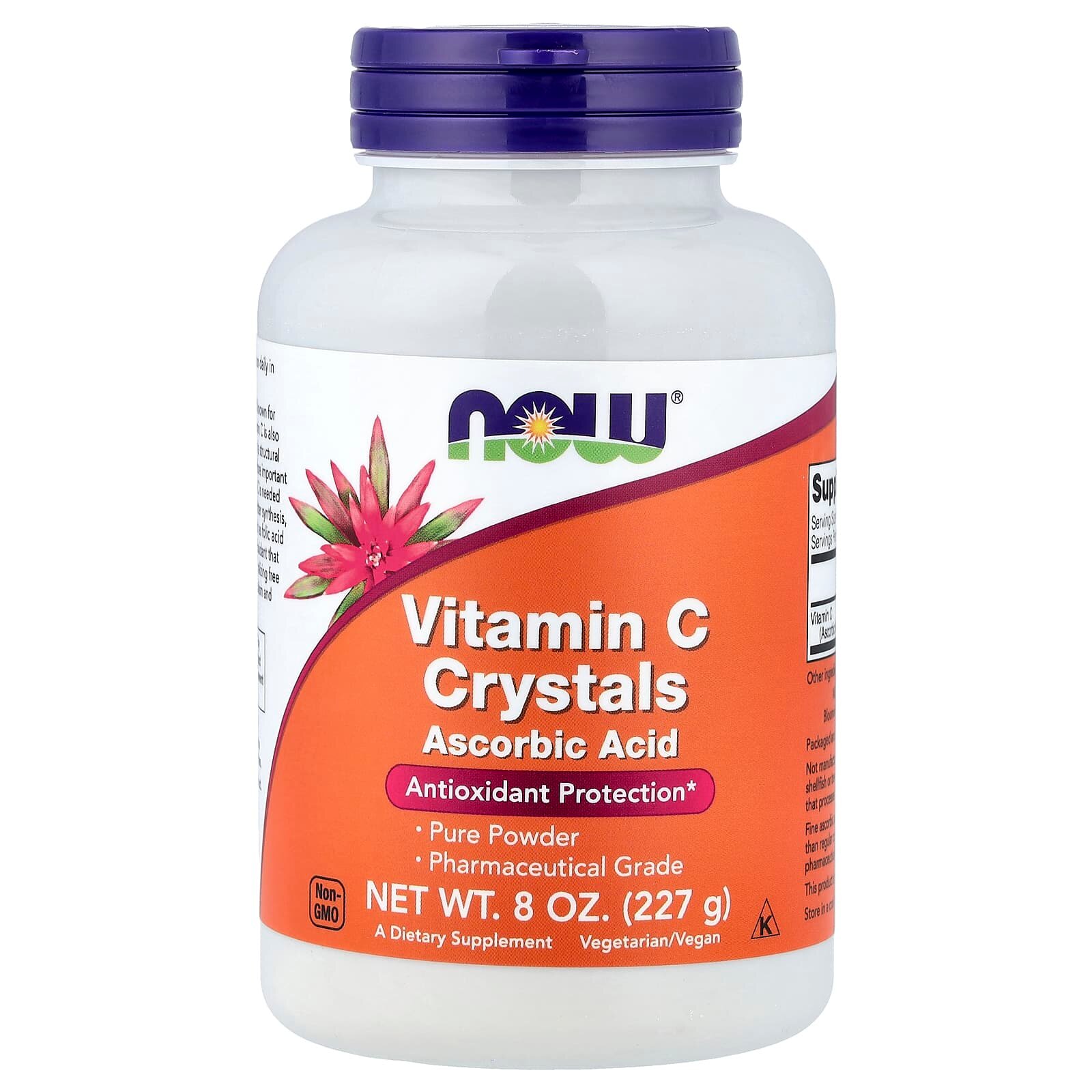 Витамин C NOW "Vitamin C Crystals", 227г, порошок, без вкуса, США
