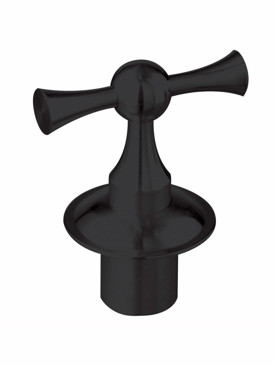 Ручка шибера из черной стали, черная , росстин