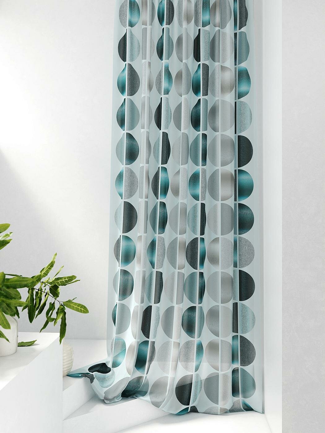 Штора для спальни и гостиной готовая 150x260 см с рисунком (589044-260)