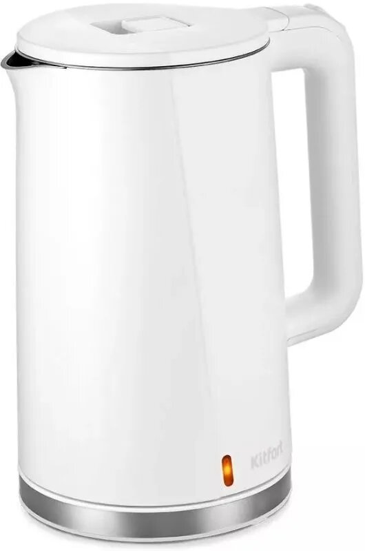 Чайник электрический Kitfort КТ-6612-2, пластик, колба металл, 1.7 л, 2200 Вт, белый
