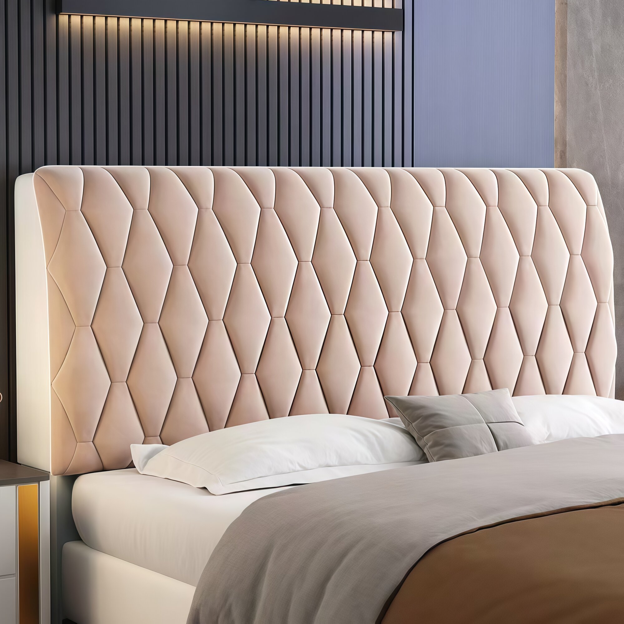 Чехол на изголовье кровати Queen size S-EMIGA 150cm x70cm, розовый, D-COLOR 16
