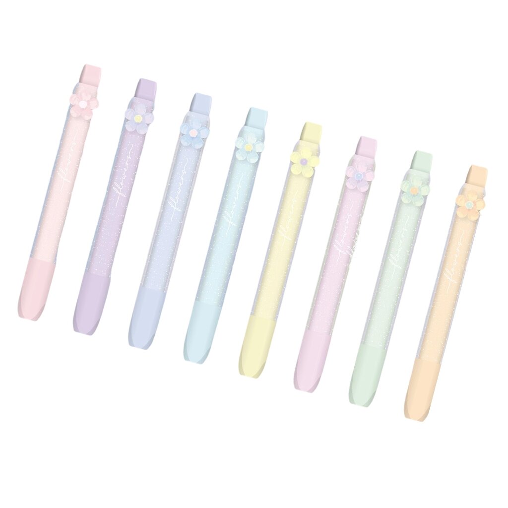 8-цветный выдвижной флуоресцентный маркер-хайлайтер, Мерцающий фломастер, быстро сохнущий для дневника, записной книжки и календаря-планировщика