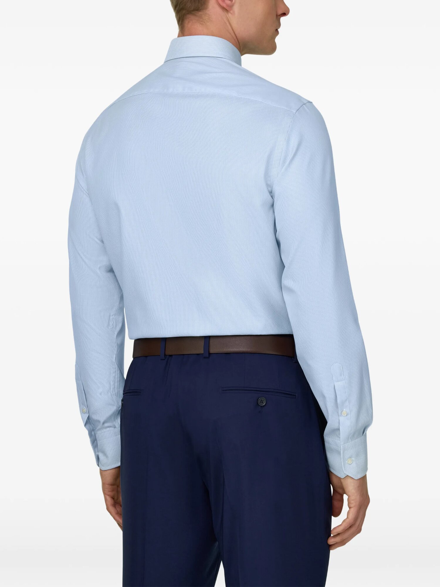 Рубашка Boggi Milano Striped windsor-collar shirt, размер XL, синий — фото 1