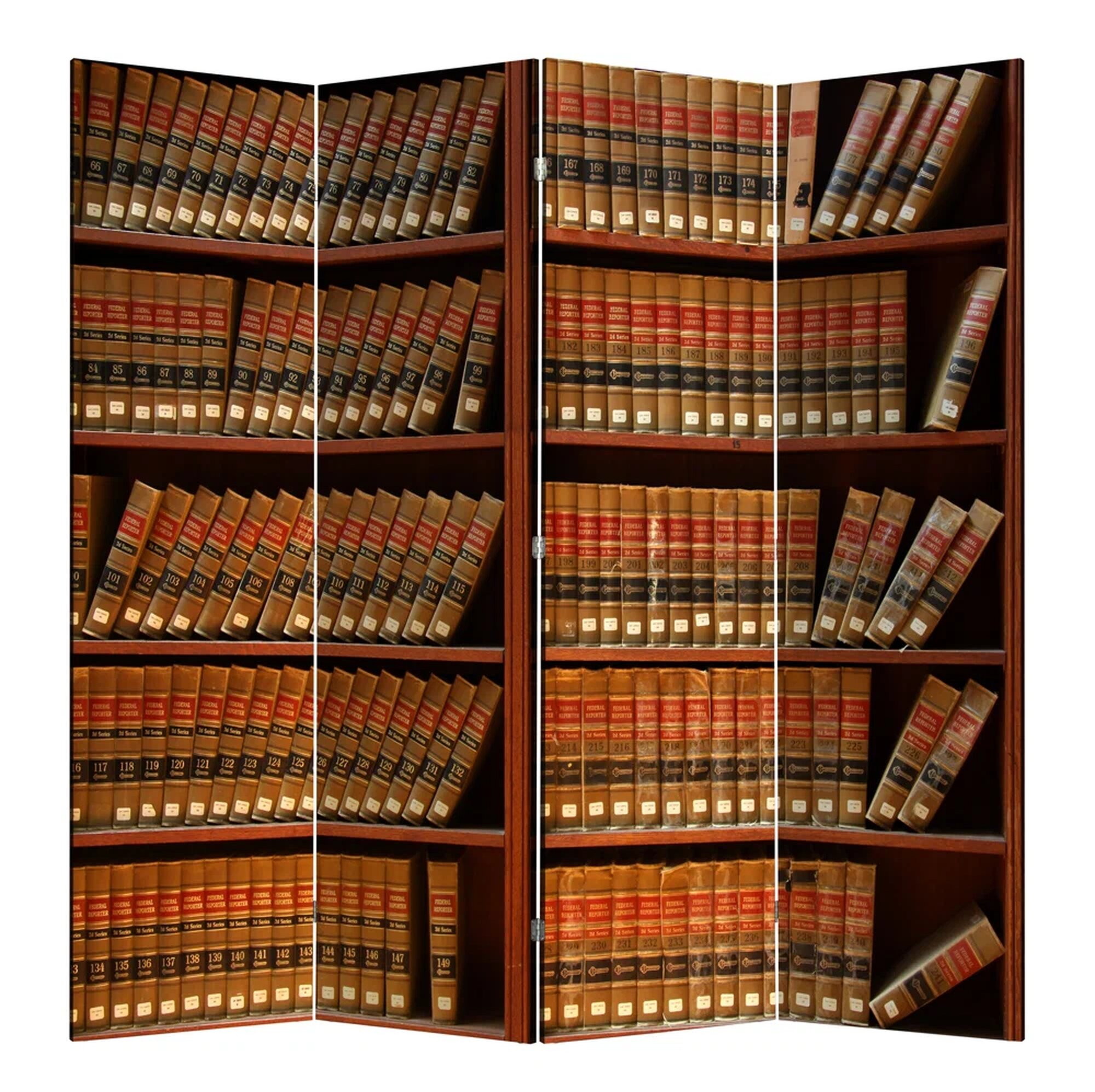 ПВХ ширма перегородка для зонирования Книги - 4, размер 177х188/47 см