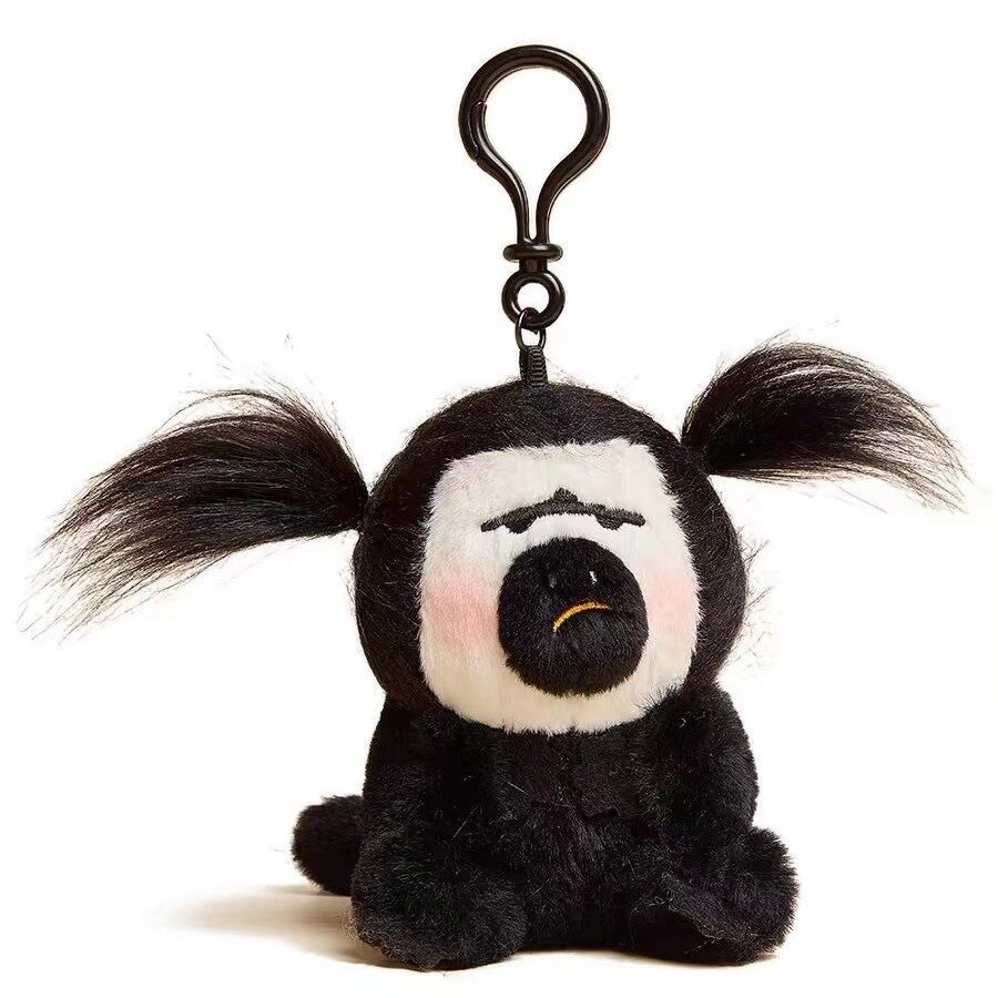 Белая обезьяна плюшевая кукла подвеска для сумки уродливая милая лечебная плюшевая игрушка уродливая кукла подвеска для рюкзака креативный подарок черный