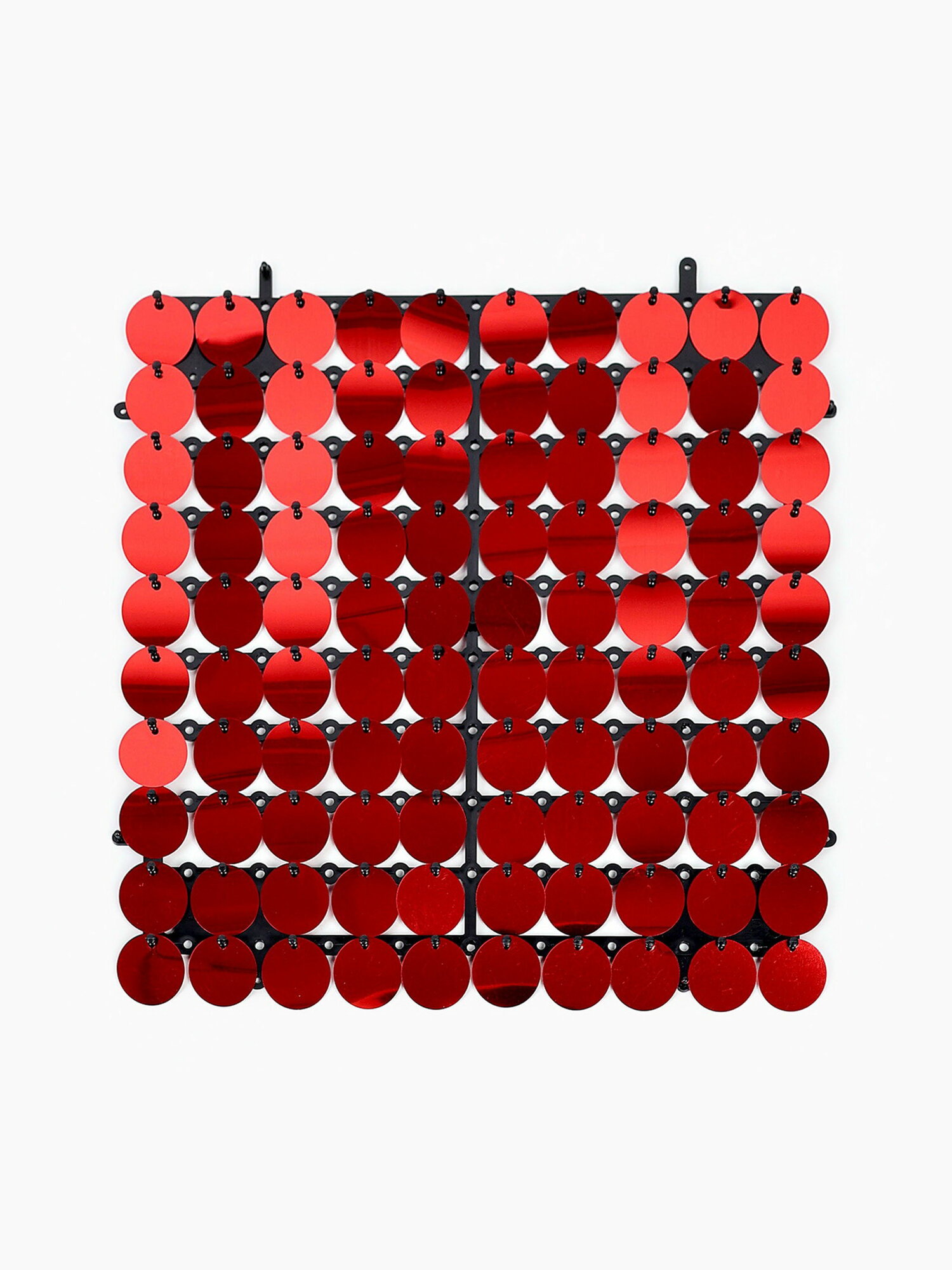 Панель с пайетками для фотозоны, круглые, 30x30 см, красная, цвет: красный, 6 шт.