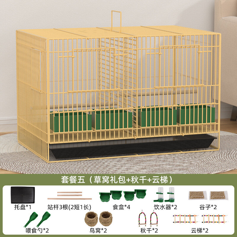 Большая клетка для птиц для домашнего использования, для попугаев, волнистых попугаев, корелл, неразлучников, с перегородкой, двойной ящик для разведения, птичье гнездо