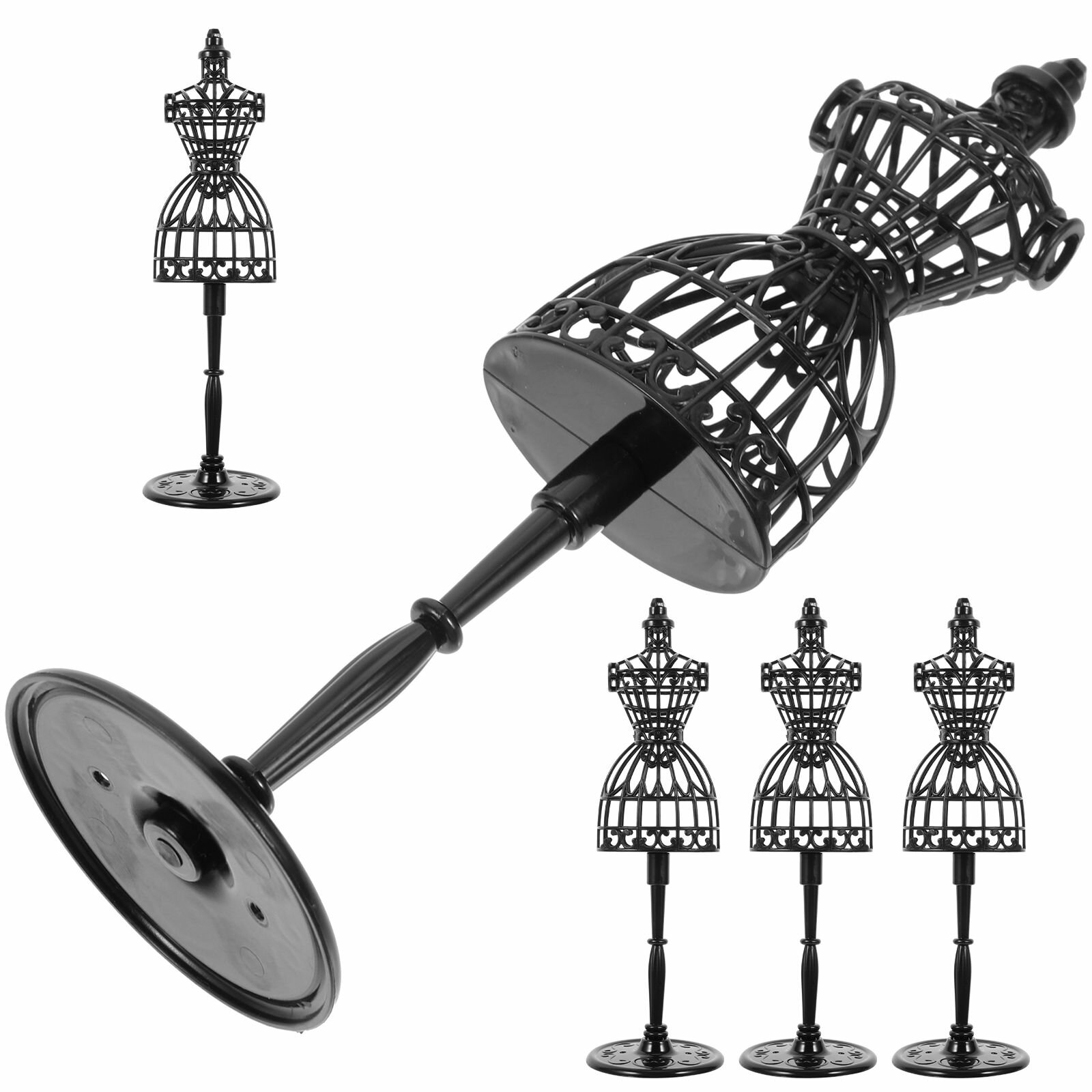 Миниатюрный манекен для одежды кукол из пластика черного цвета в наборе 5 шт для хранения